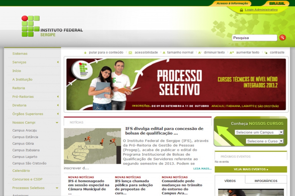 IFS lança novo site focado nas redes sociais - O que é notícia em Sergipe